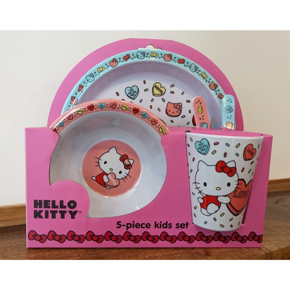 Hello Kitty | Dining | Hello Kitty Kids Valentines Day 5 Piece Place Setting | Poshmark